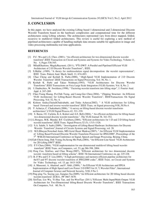 A Detailed Survey on VLSI Architectures for Lifting based DWT for efficient hardware ...
