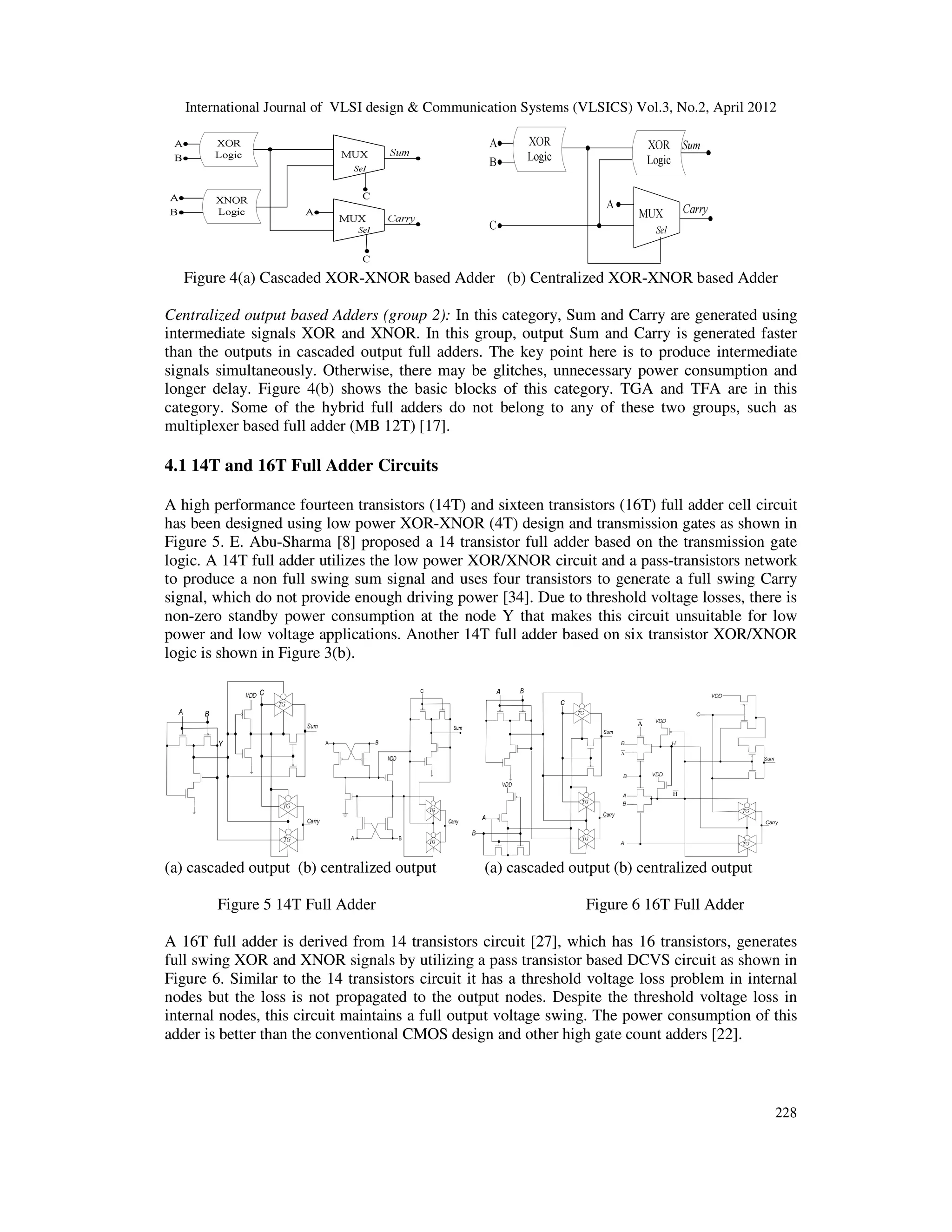 Comparative Performance Analysis of XORXNOR Function Based High-Speed CMOS Full Adder Circuits ...