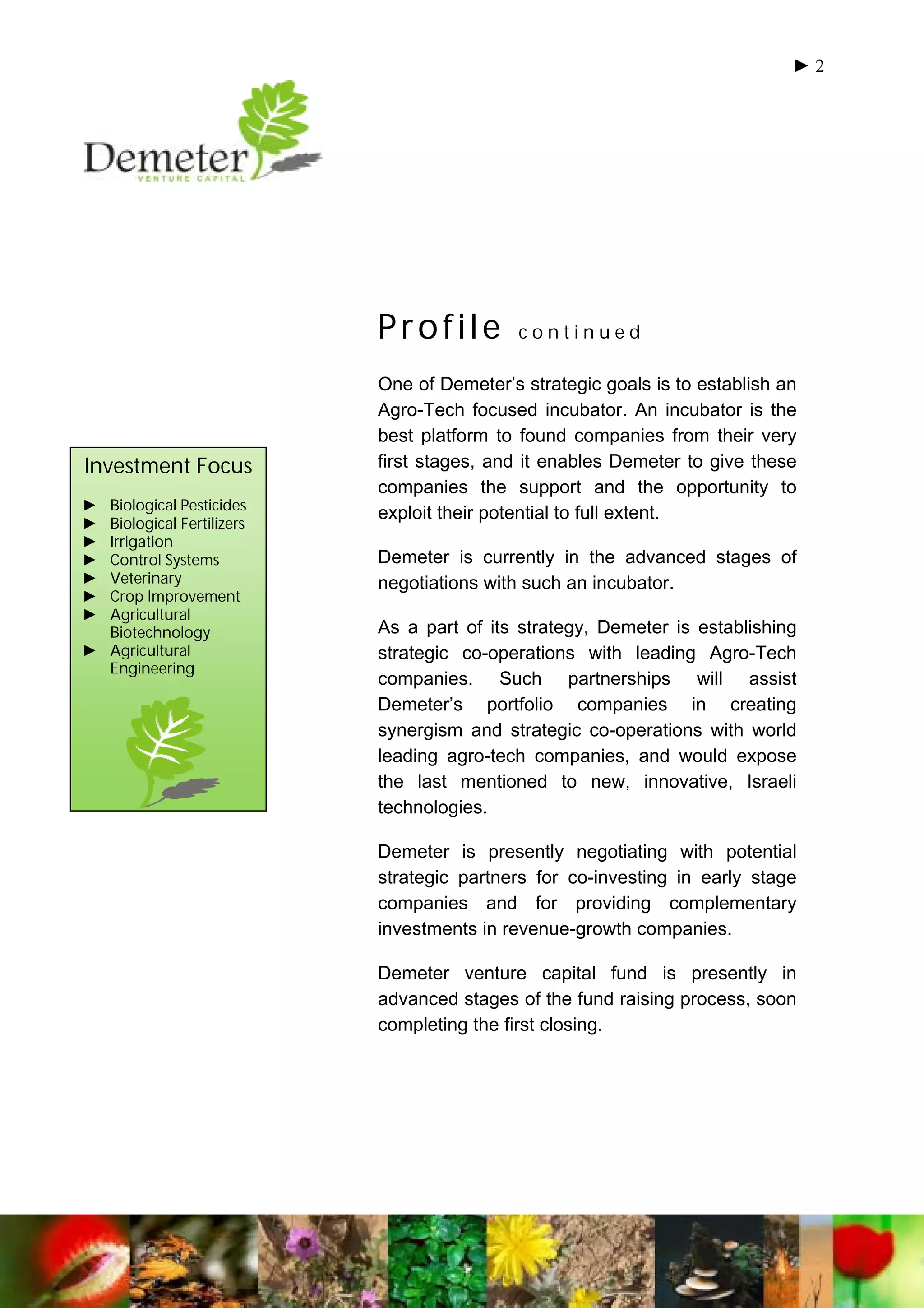 Demeter Brochure_Israeli Investors | PDF