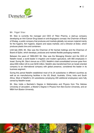 Demeter Brochure_Israeli Investors | PDF