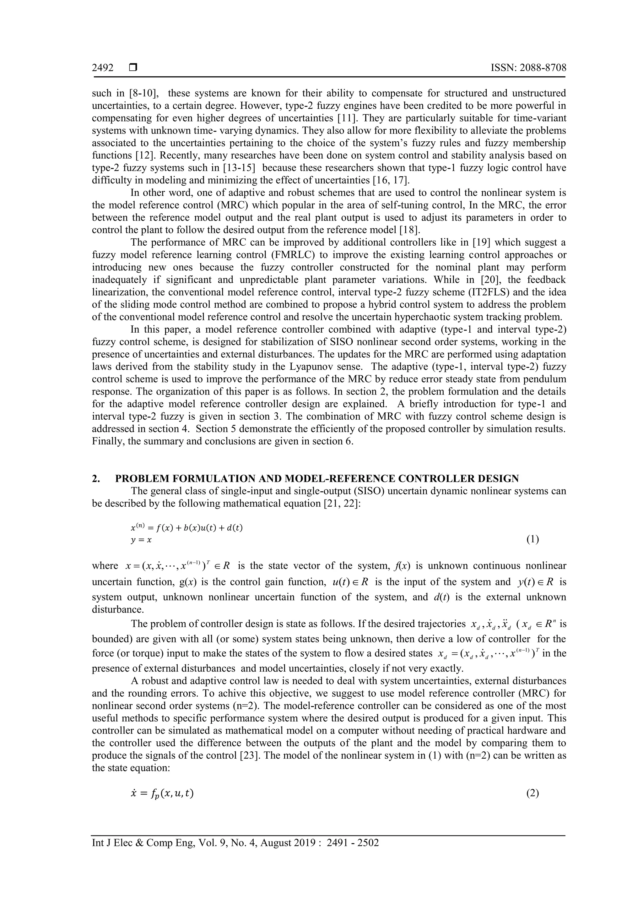 Design Nonlinear Model Reference with Fuzzy Controller for Nonlinear ... Design Nonlinear Model Reference with Fuzzy Controller for Nonlinear ...