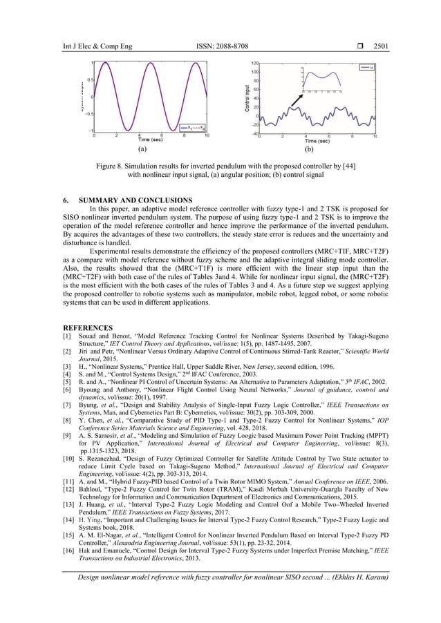 Design Nonlinear Model Reference with Fuzzy Controller for Nonlinear SISO Second Order Systems | PDF