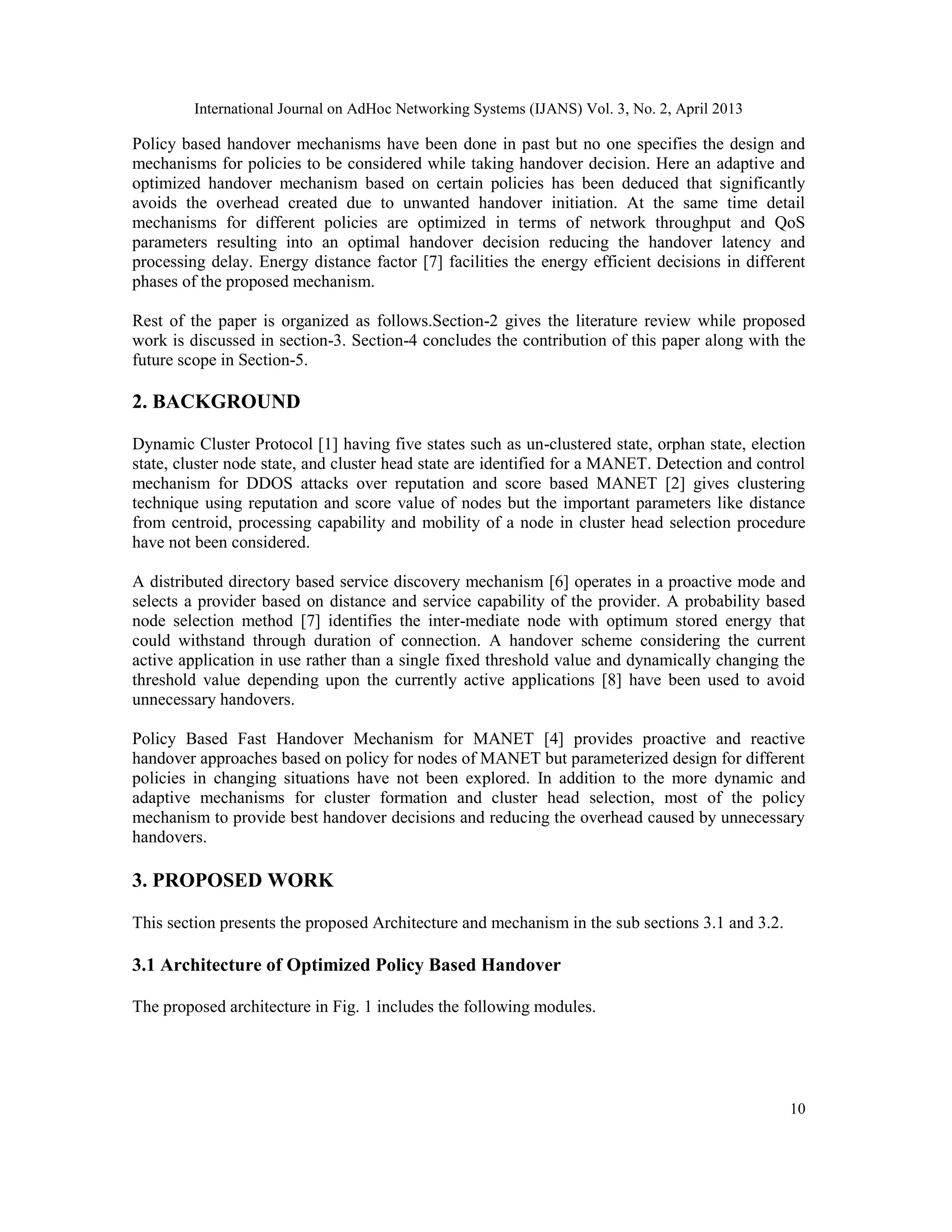 An Optimized Mechanism for Adaptive and Dynamic Policy Based Handover ...