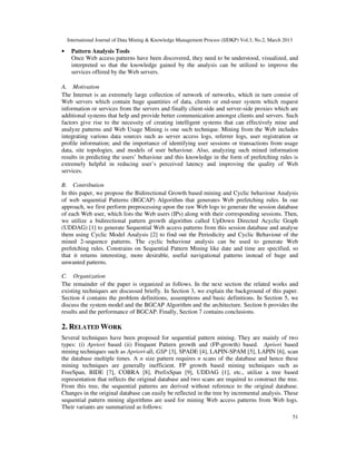 BIDIRECTIONAL GROWTH BASED MINING AND CYCLIC BEHAVIOUR ANALYSIS OF WEB SEQUENTIAL PATTERNS | PDF