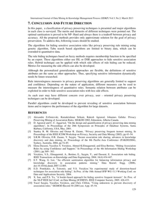 A SURVEY ON PRIVACY PRESERVING ASSOCIATION RULE MINING | PDF