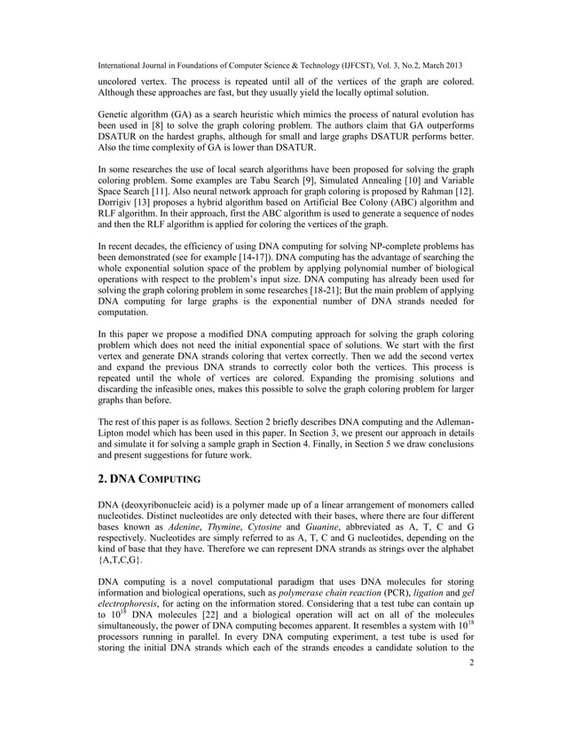 A Modified Dna Computing Approach To Tackle The Exponential Solution Space Of The Graph Coloring ...