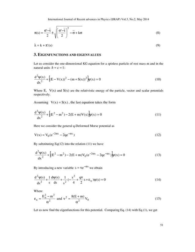 Exact Solutions of the Klein-Gordon Equation for the Q-Deformed Morse Potential using Nikiforov ...