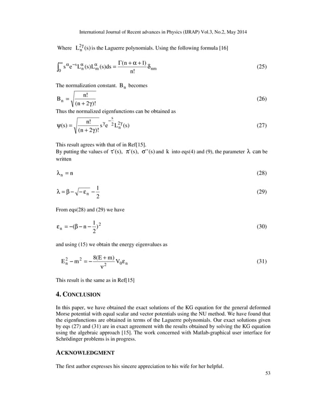 Exact Solutions of the Klein-Gordon Equation for the Q-Deformed Morse ...