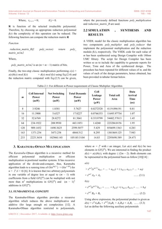 Analysis of GF (2m) Multiplication Algorithm: Classic Method v/s Karatsuba-Ofman Multiplication ...