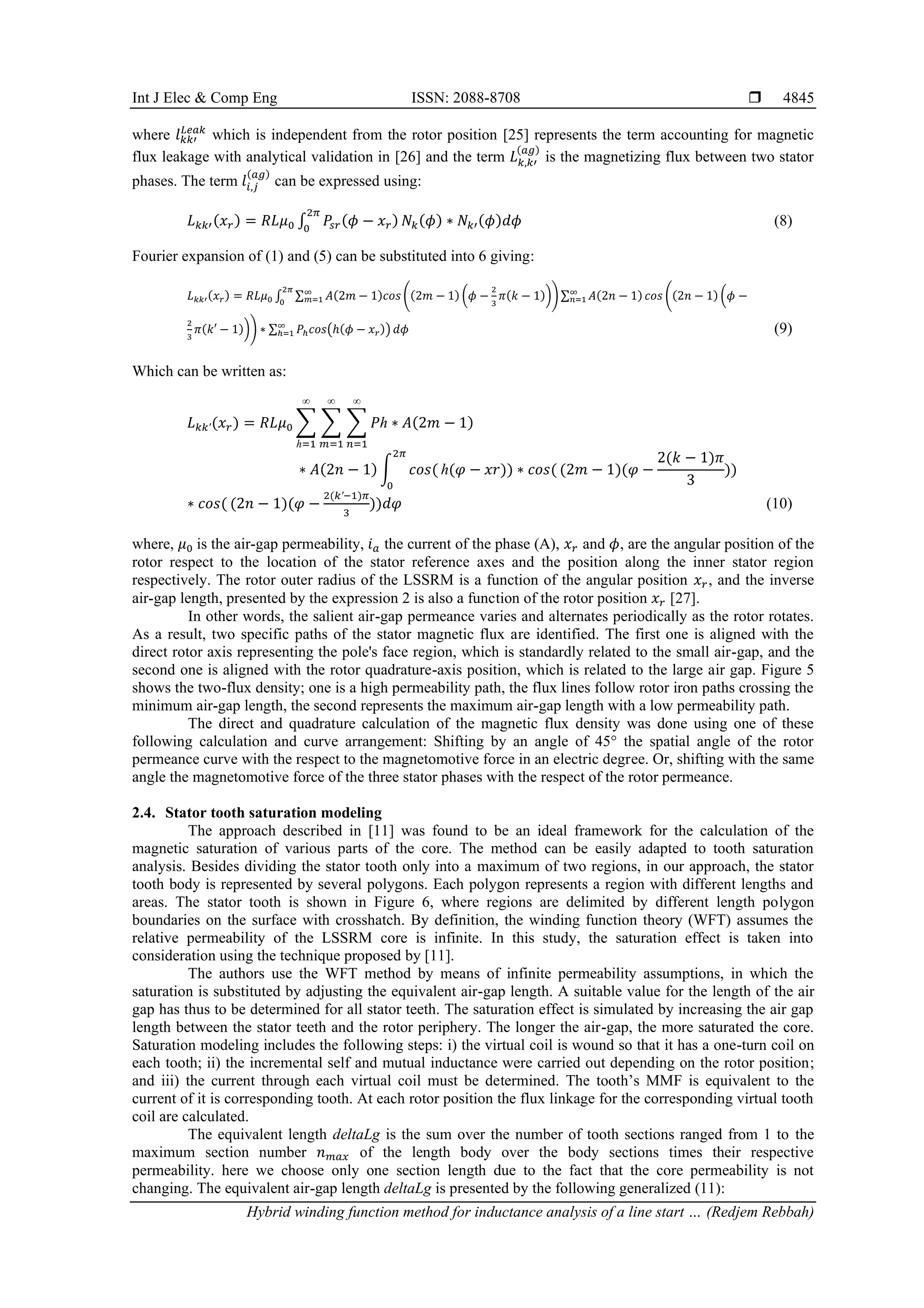Hybrid Winding Function Method For Inductance Analysis Of A Line Start Synchronous Reluctance