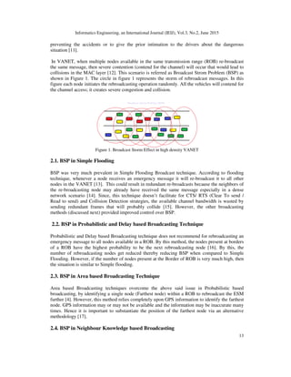 ISSUES AND CHALLENGES IN BROADCAST STORM SUPPRESSION ALGORITHMS OF VEHICULAR AD HOC NETWORKS ...