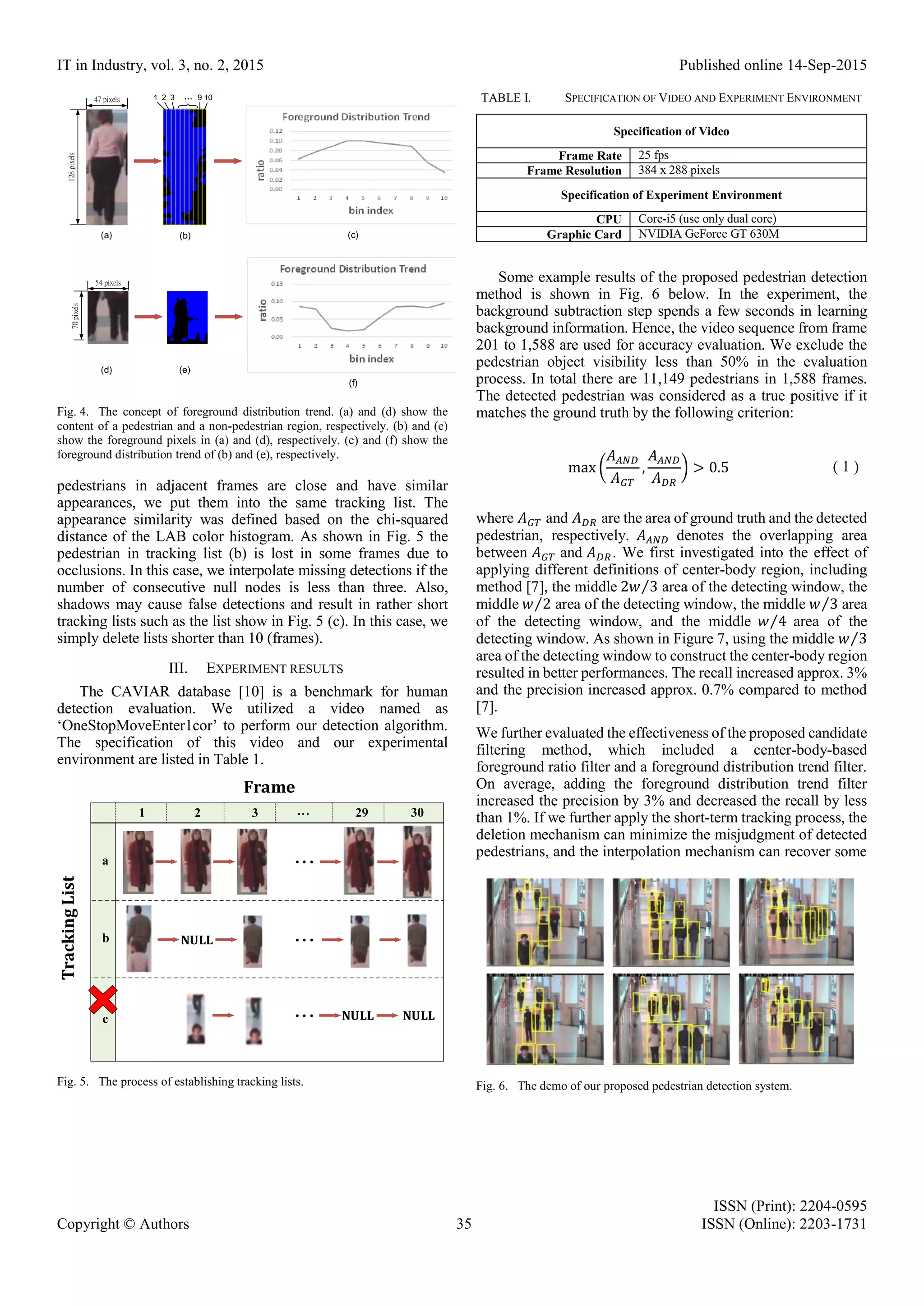 Contour-based Pedestrian Detection with Foreground Distribution Trend Filtering and Tracking | PDF