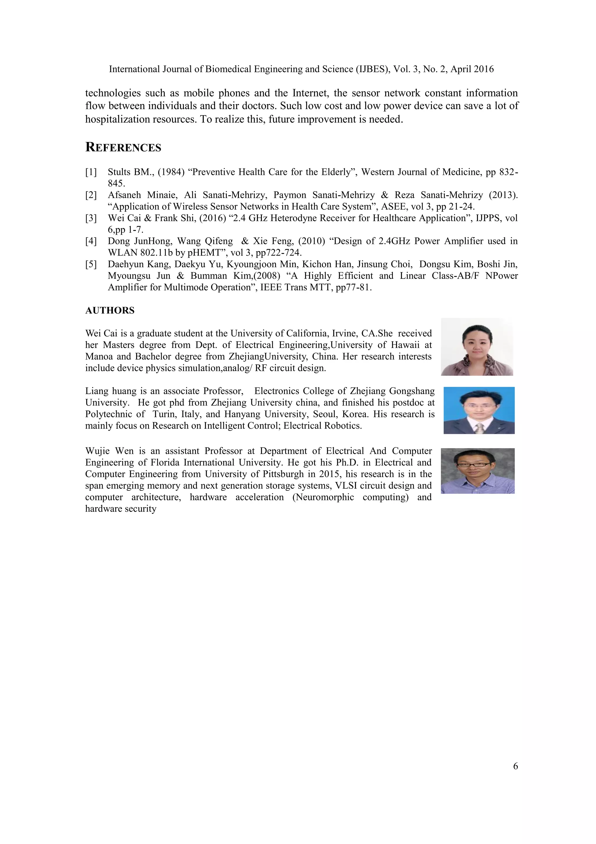 2.4GHZ CLASS AB POWER AMPLIFIER FOR HEALTHCARE APPLICATION | PDF