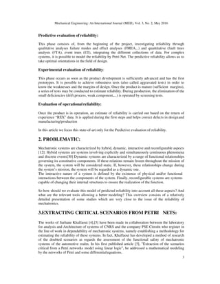 EVALUATING THE PREDICTED RELIABILITY OF MECHATRONIC SYSTEMS: STATE OF THE ART | PDF