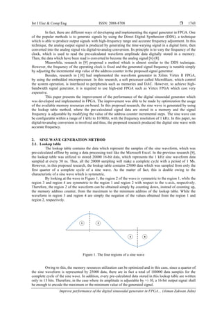 Improve performance of the digital sinusoidal generator in FPGA by memory usage optimization | PDF