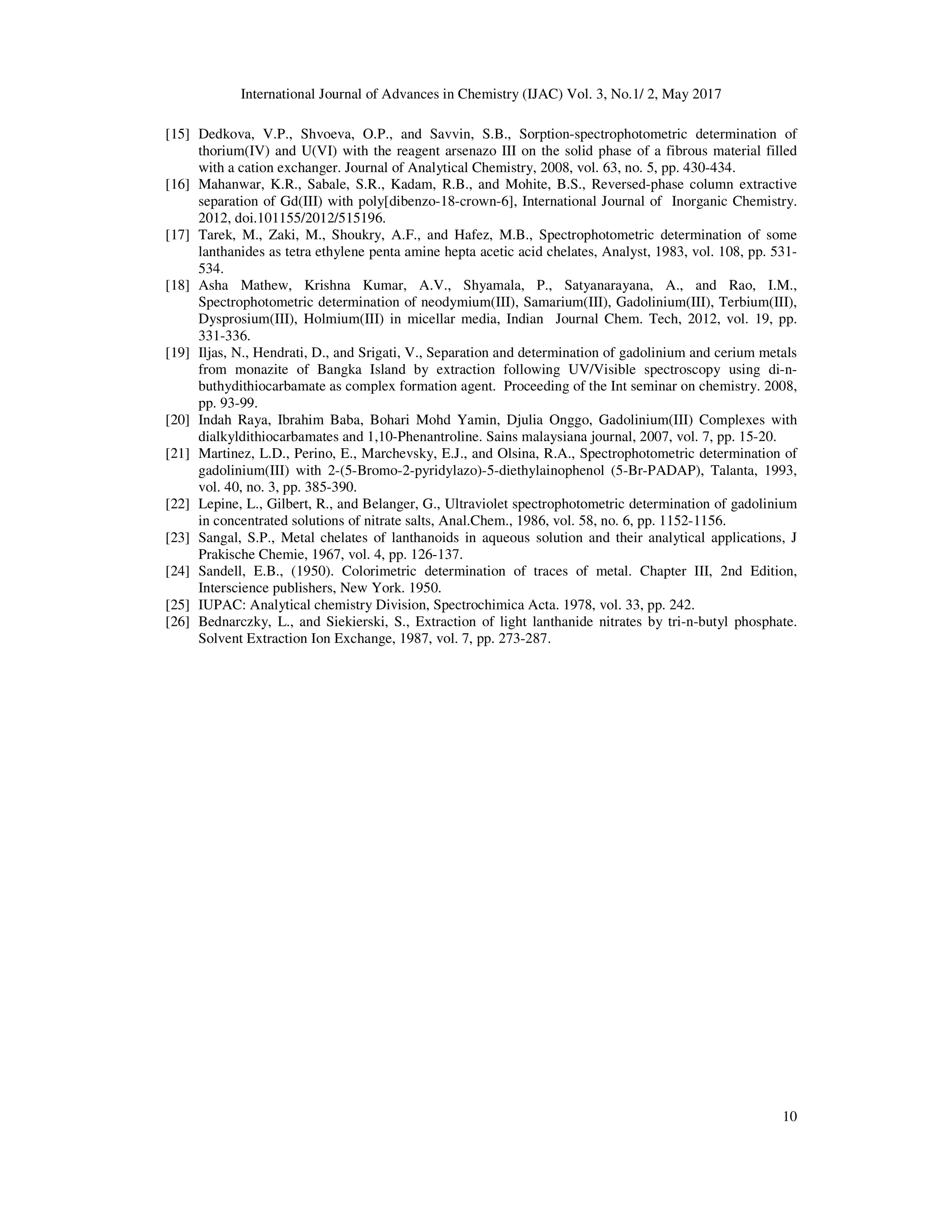 FIBER OPTIC AIDED SPECTROPHOTOMETRIC DETERMINATION OF GADOLINIUM IN FBR ...