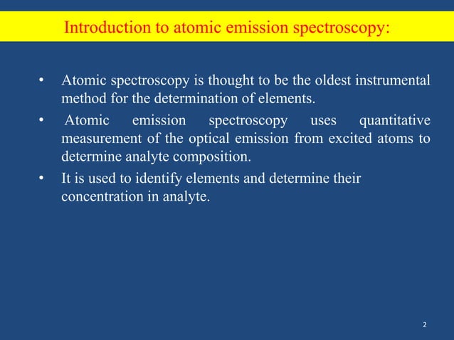 Atomic emission spectroscopy PPT | PPTX