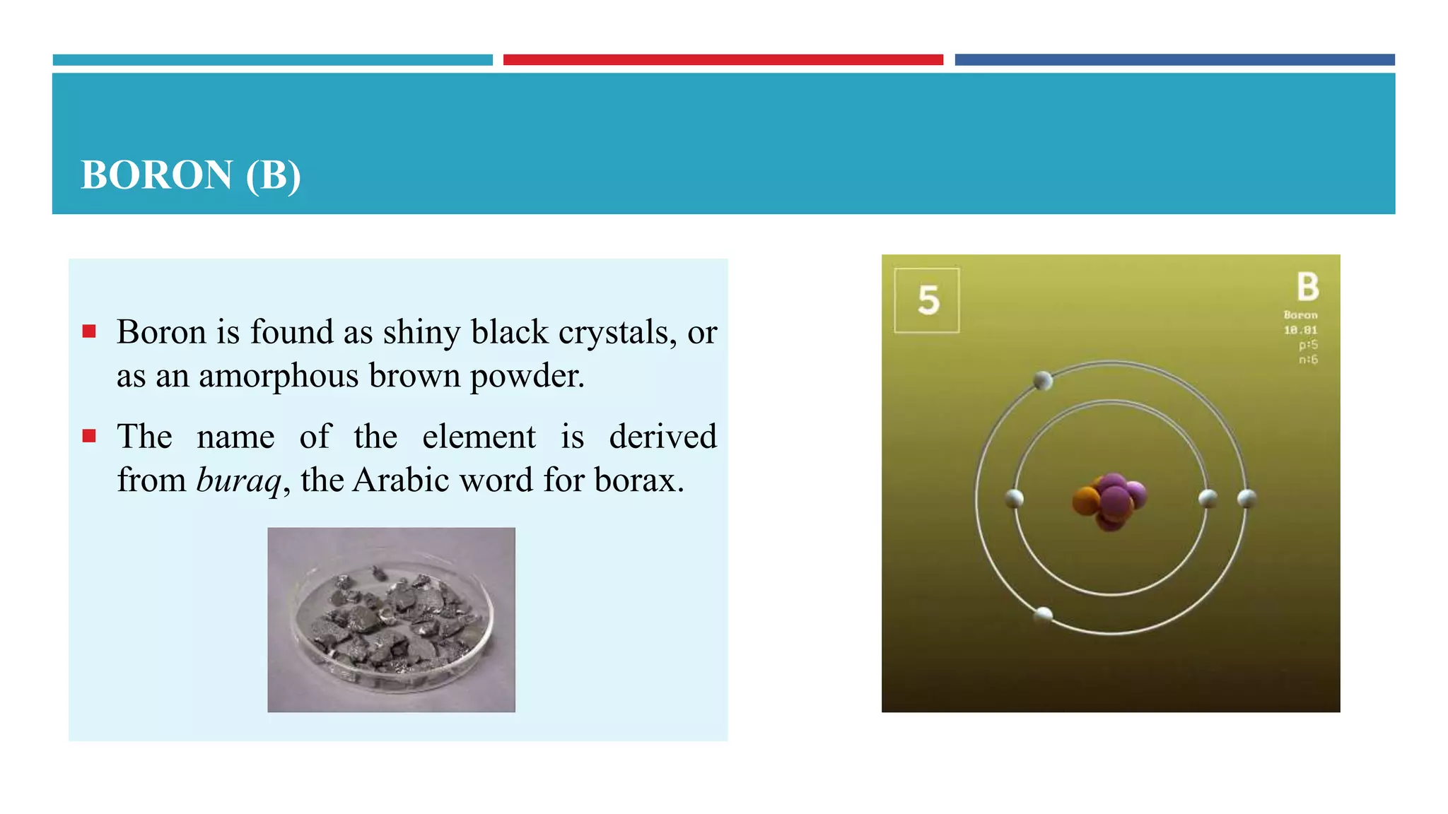 Group iiiA elements and compounds of boron - Fsc. 2ND YEAR CHEMISTRY | PPTX