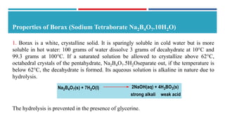 Group iiiA elements and compounds of boron - Fsc. 2ND YEAR CHEMISTRY | PPT