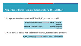 Group iiiA elements and compounds of boron - Fsc. 2ND YEAR CHEMISTRY | PPT