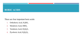 Group iiiA elements and compounds of boron - Fsc. 2ND YEAR CHEMISTRY | PPT