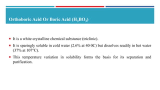 Group iiiA elements and compounds of boron - Fsc. 2ND YEAR CHEMISTRY | PPT