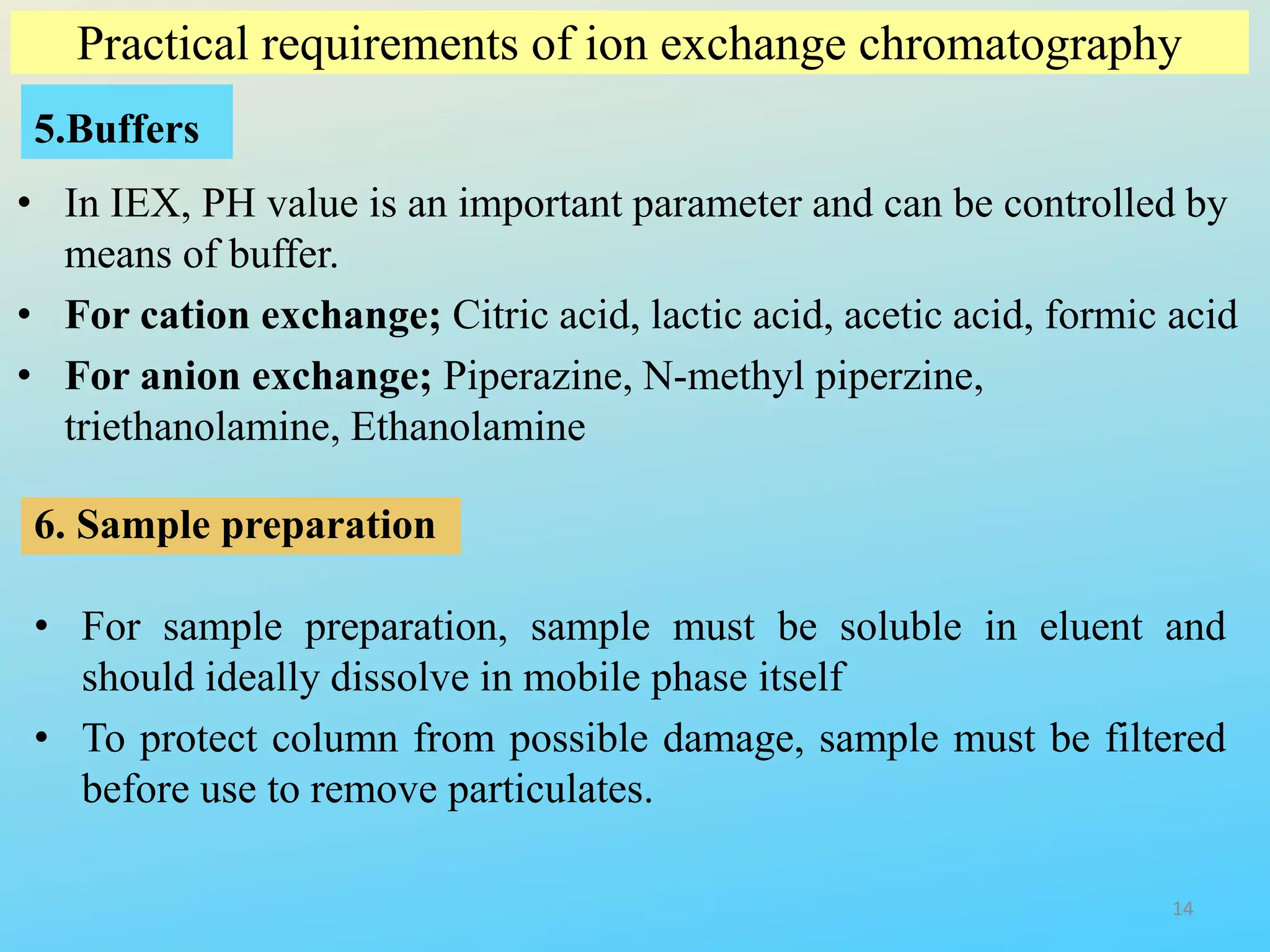 Ion exchange chromatography PPT. | PPTX