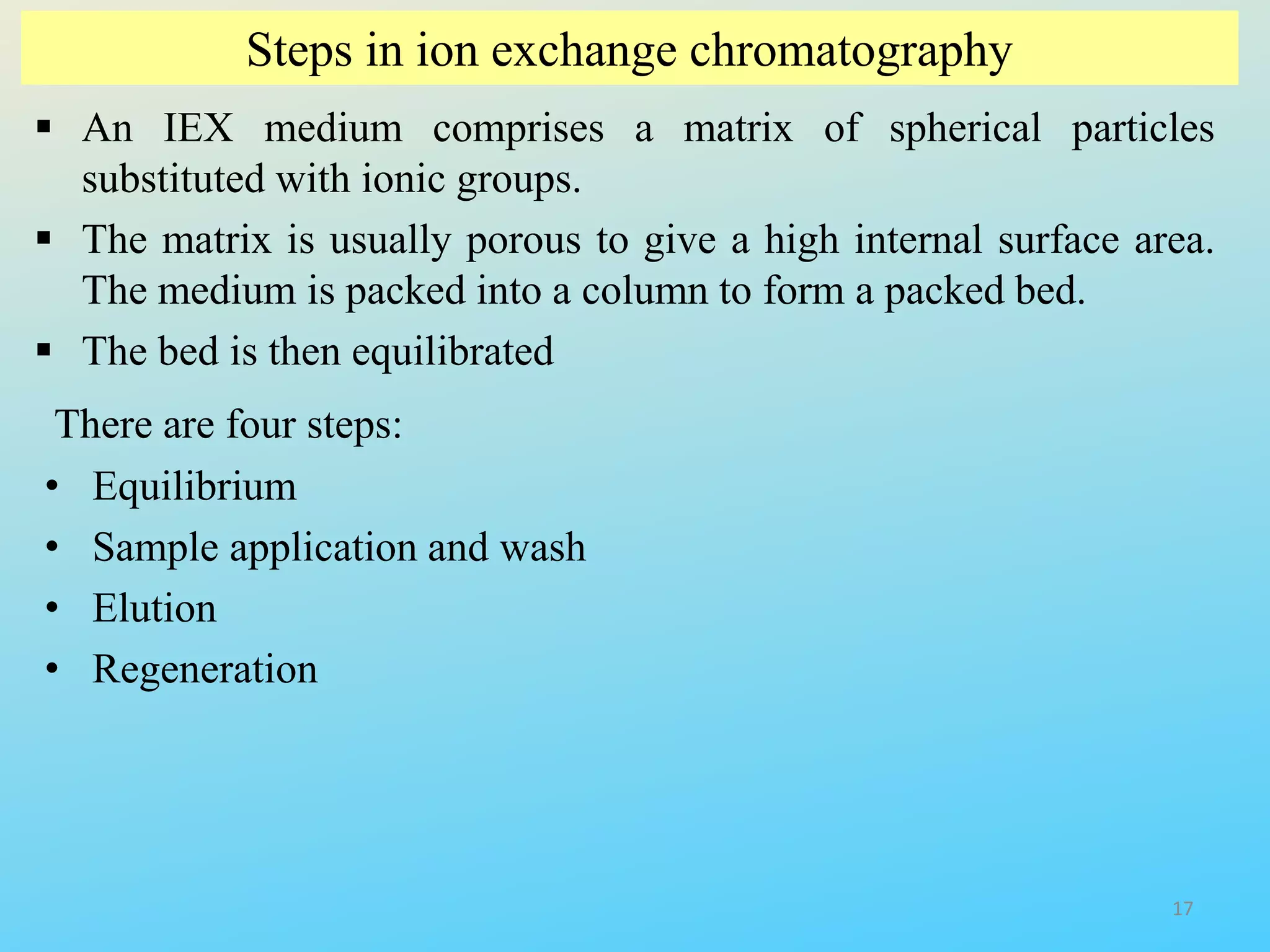 Ion exchange chromatography PPT. | PPTX