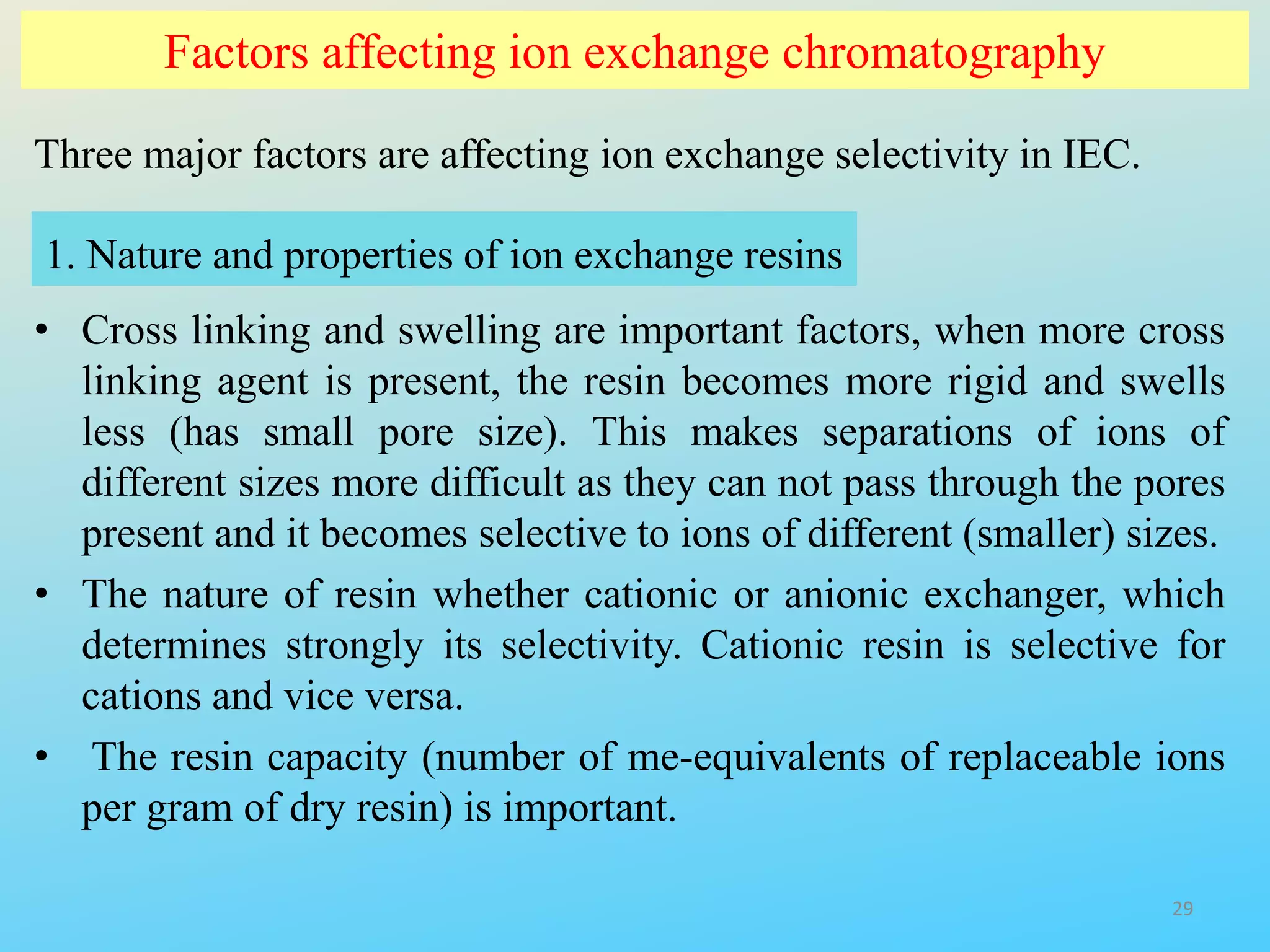 Ion exchange chromatography PPT. | PPTX