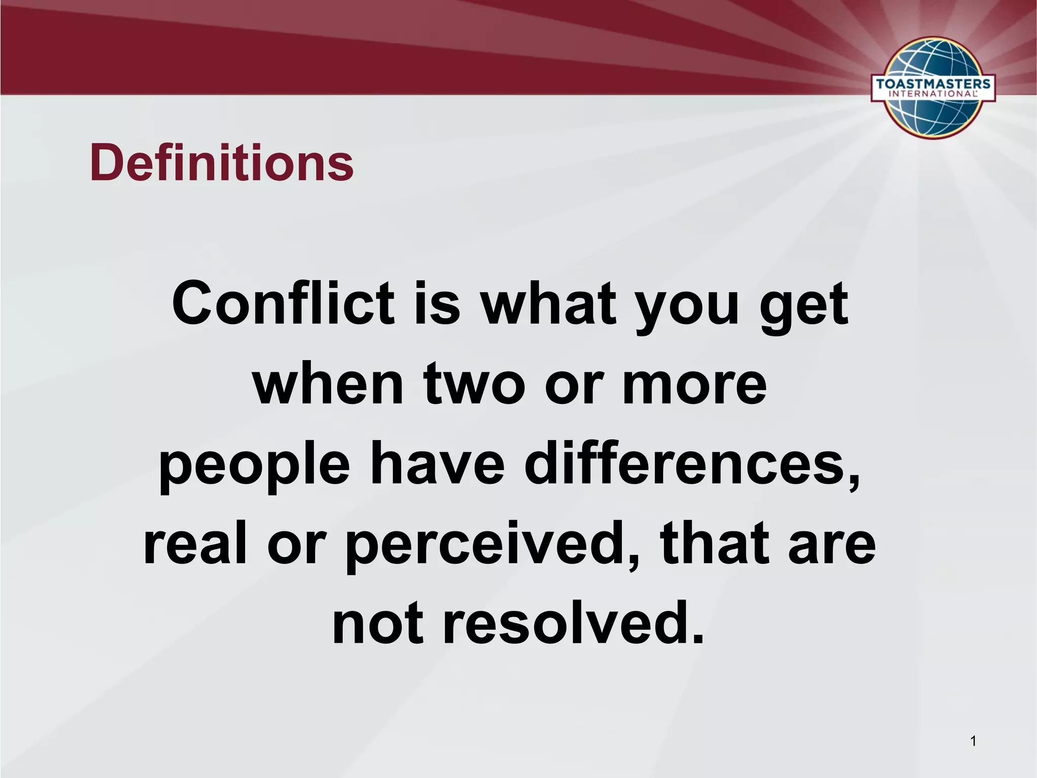 Resolving Conflict (Powerpoint) | PPS