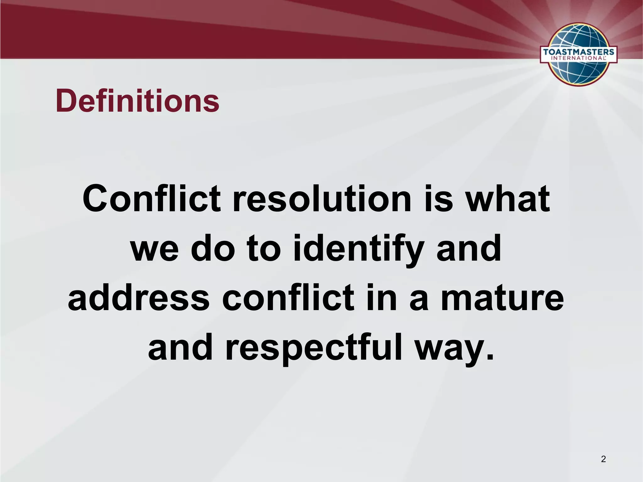 Resolving Conflict (Powerpoint) | PPS