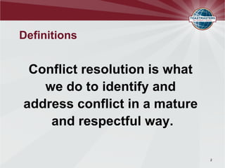 Resolving Conflict (Powerpoint) | PPS