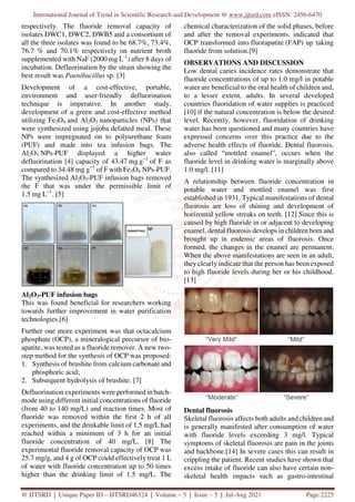 Defluorination of Drinking Water | PDF