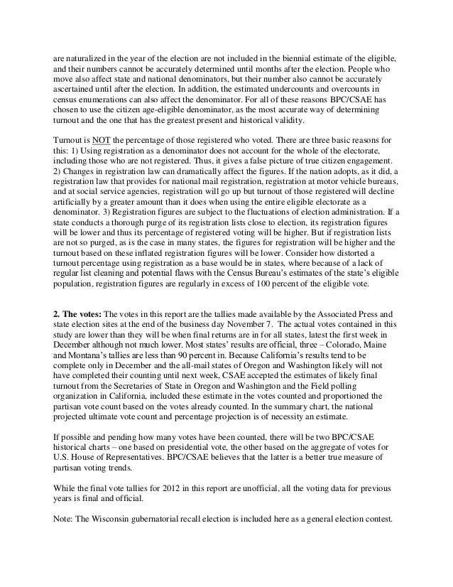 2012 Voter Turnout Full Report