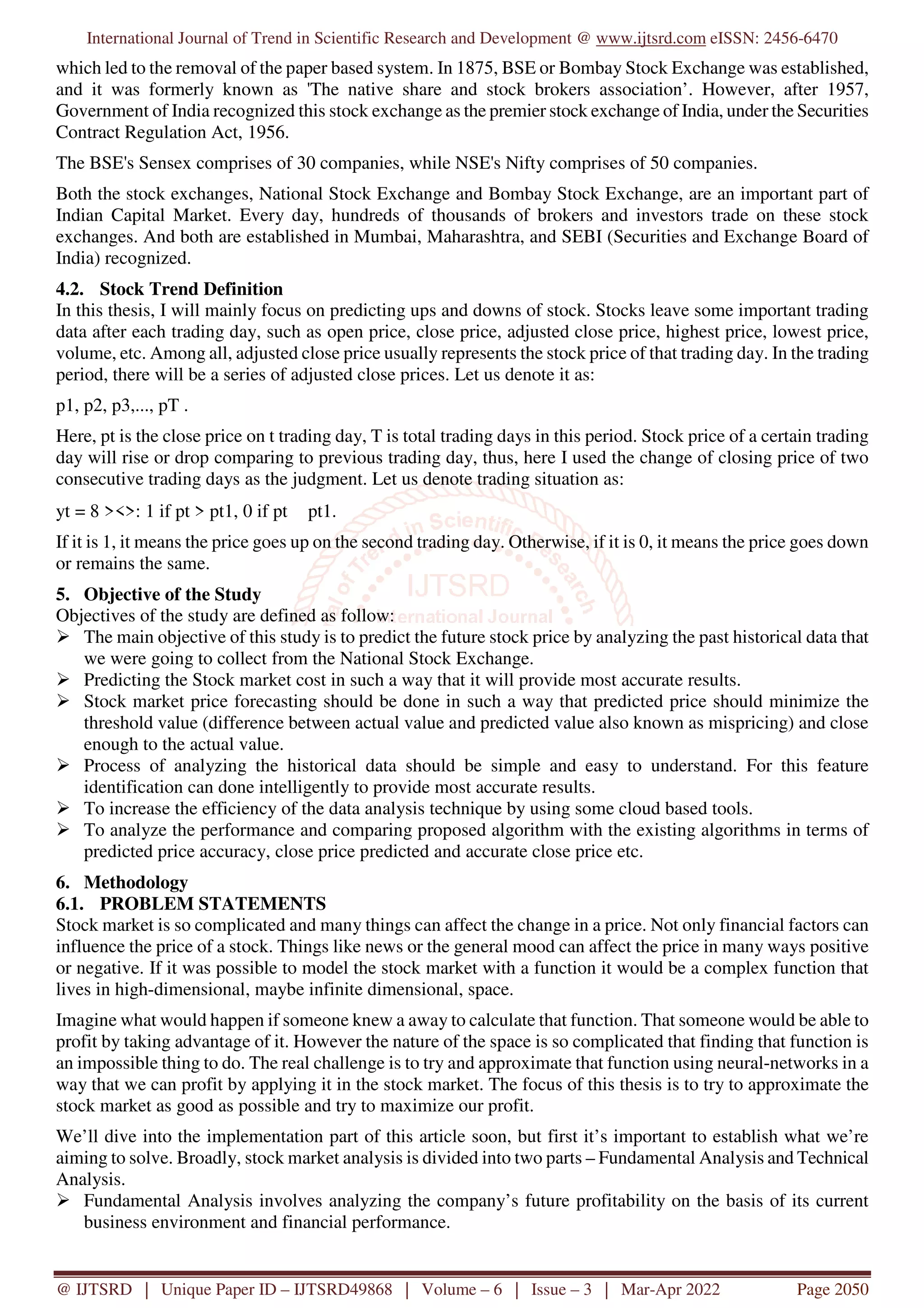 Stock Market Prediction using Machine Learning | PDF