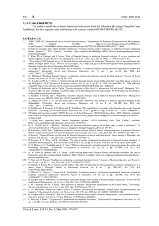 Essential components of teacher professional development for financial ...