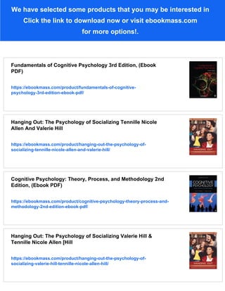 Cognitive Psychology In and Out of the Laboratory | PDF