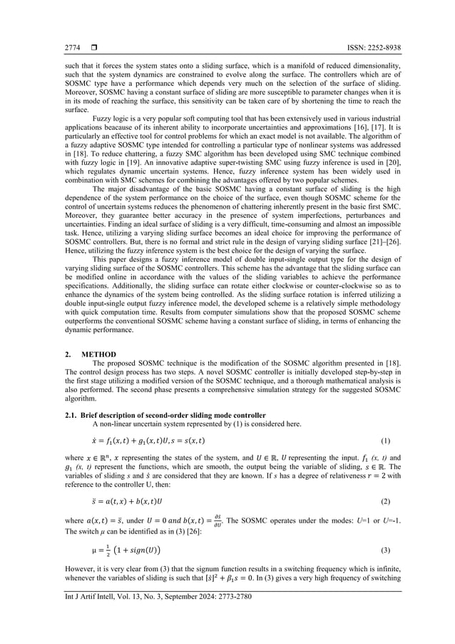 Fuzzy Logic Based Sliding Surface Adjustment Of Second Order Sliding
