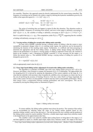 Fuzzy logic based sliding surface adjustment of second-order sliding mode controllers | PDF