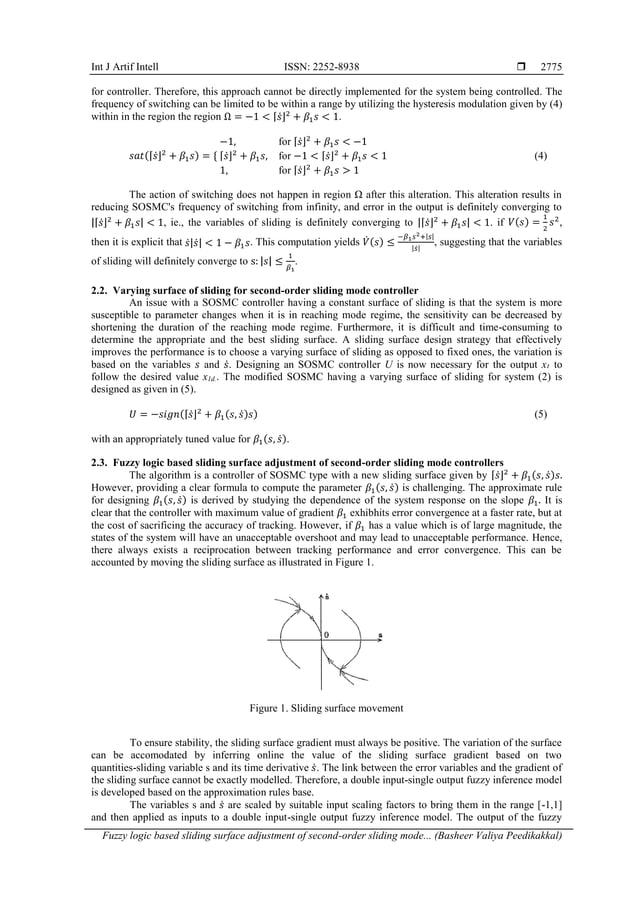 Fuzzy logic based sliding surface adjustment of second-order sliding mode controllers | PDF