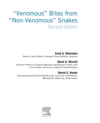 Venomous Bites from "Non-Venomous" Snakes Scott A Weinstein | PDF