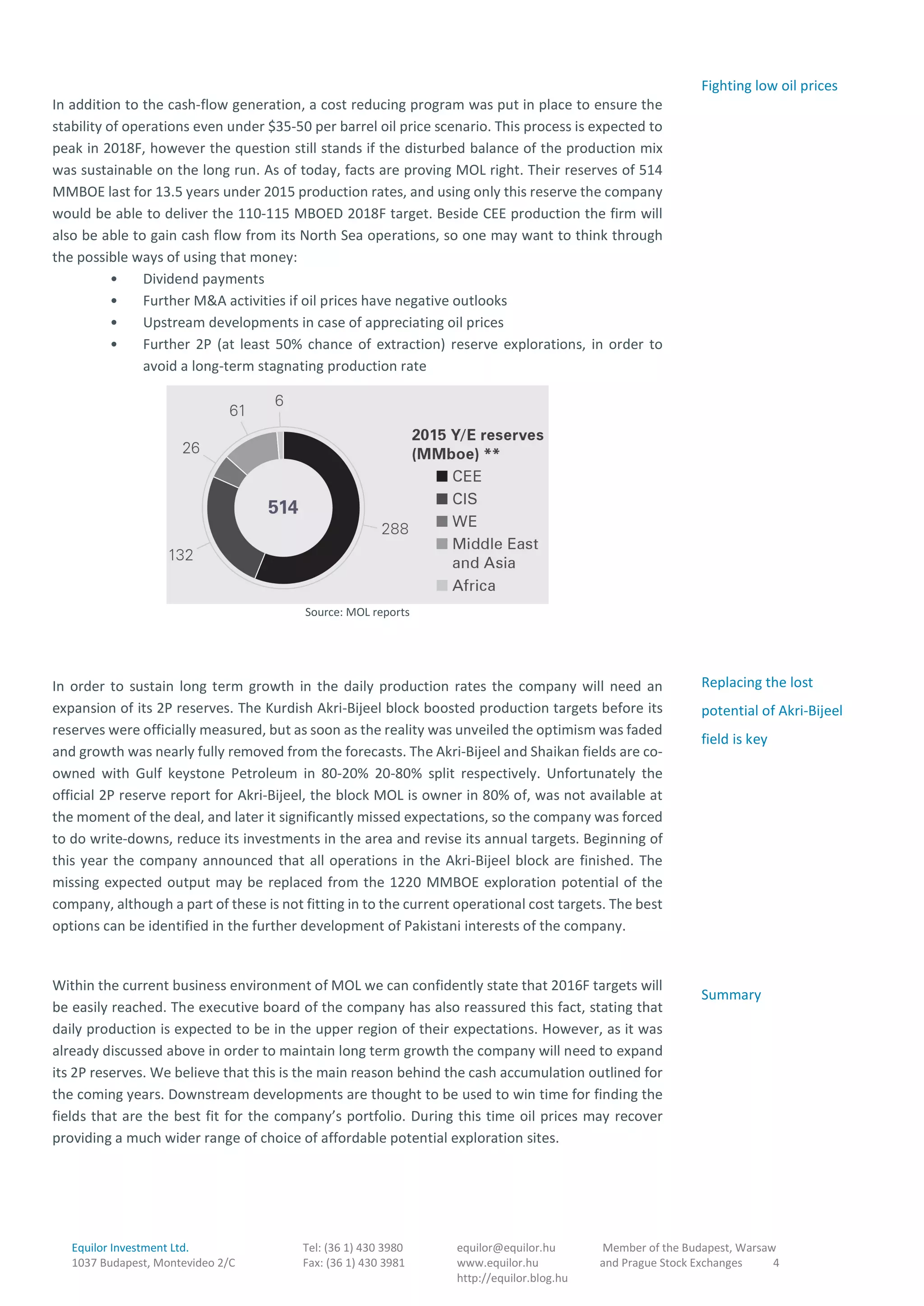 Equilor Company note_MOL Group | PDF