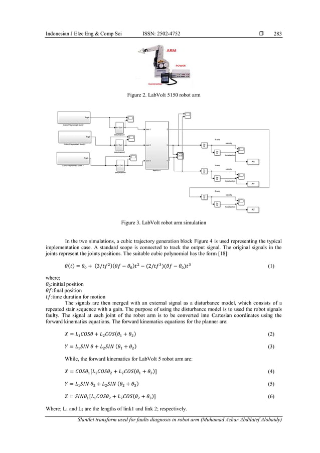Slantlet transform used for faults diagnosis in robot arm | PDF