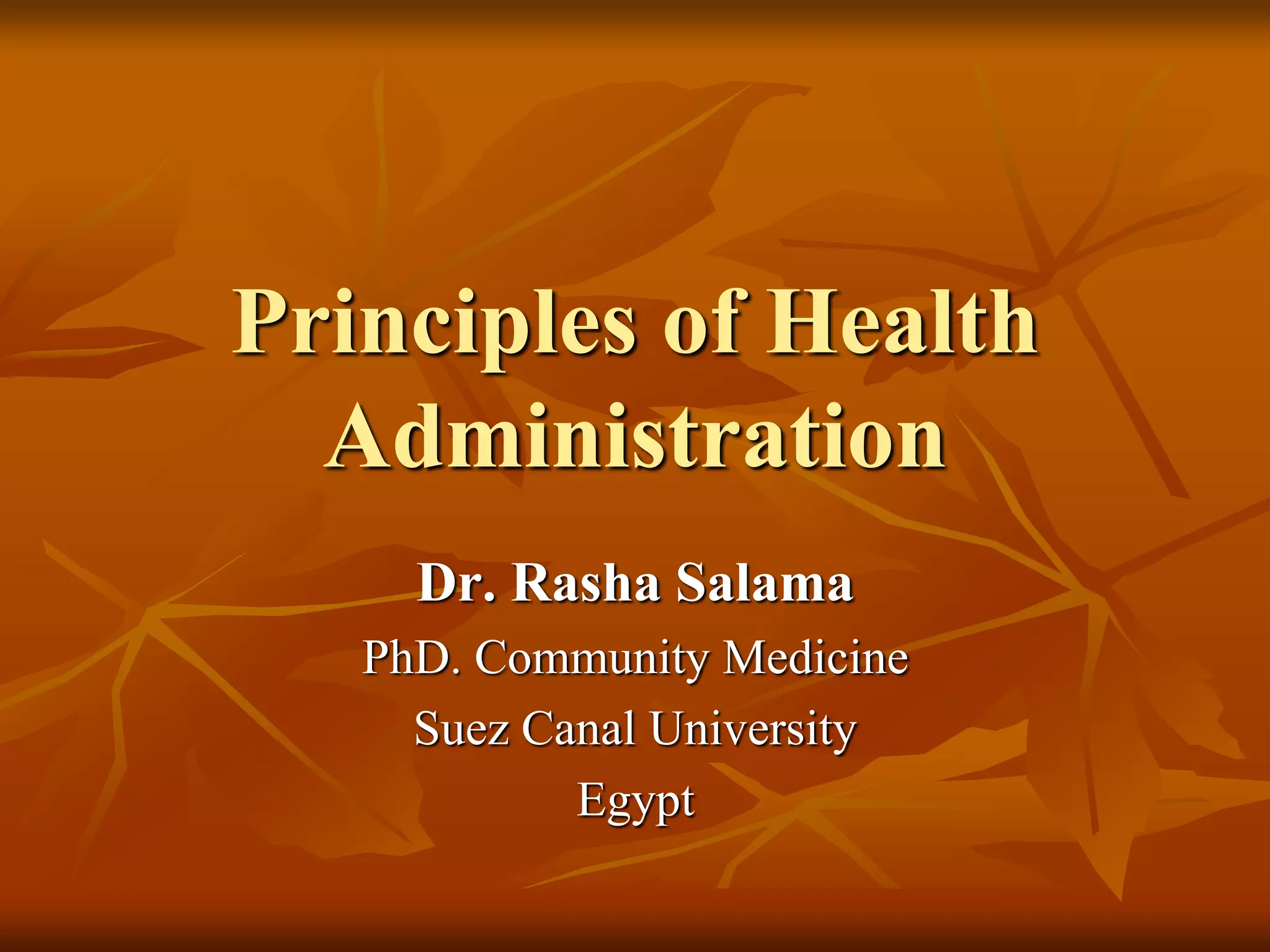 Health Administration | PPT
