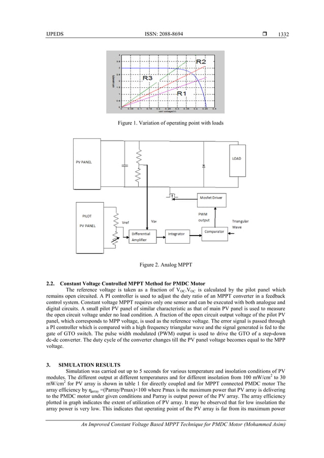 An Improved Constant Voltage Based MPPT Technique for PMDC Motor | PDF | Power and Energy ...