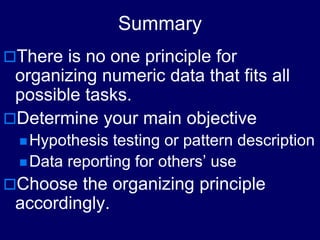 Organizing data in tables and charts: Criteria | PPT