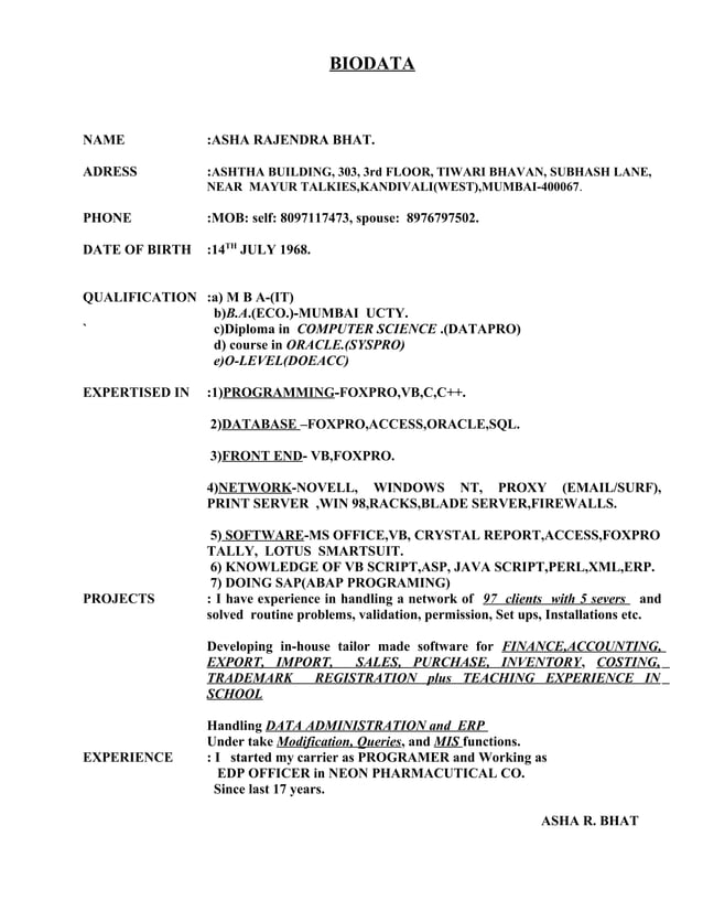 ASHA_BIODATA[1] | DOC