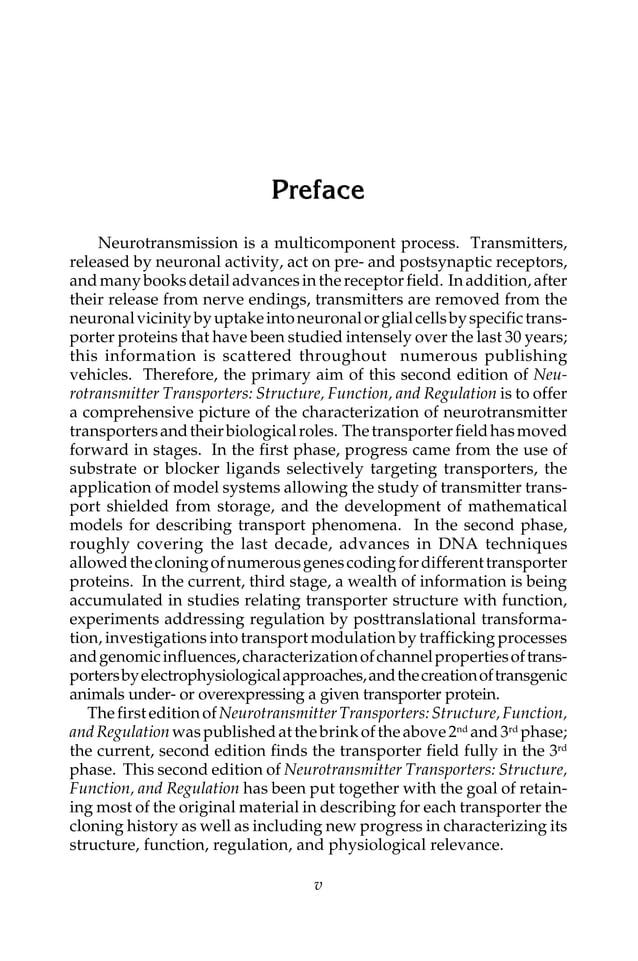 Neurotransmitter Transporters Structure Function and Regulation 2nd ...