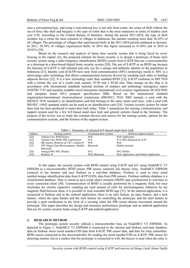 Security system with RFID control using E-KTP and internet of things | PDF