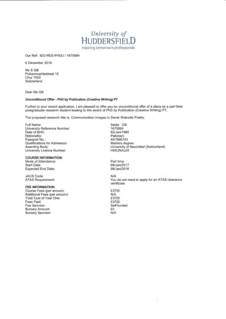 An Unconditional Offer | PDF